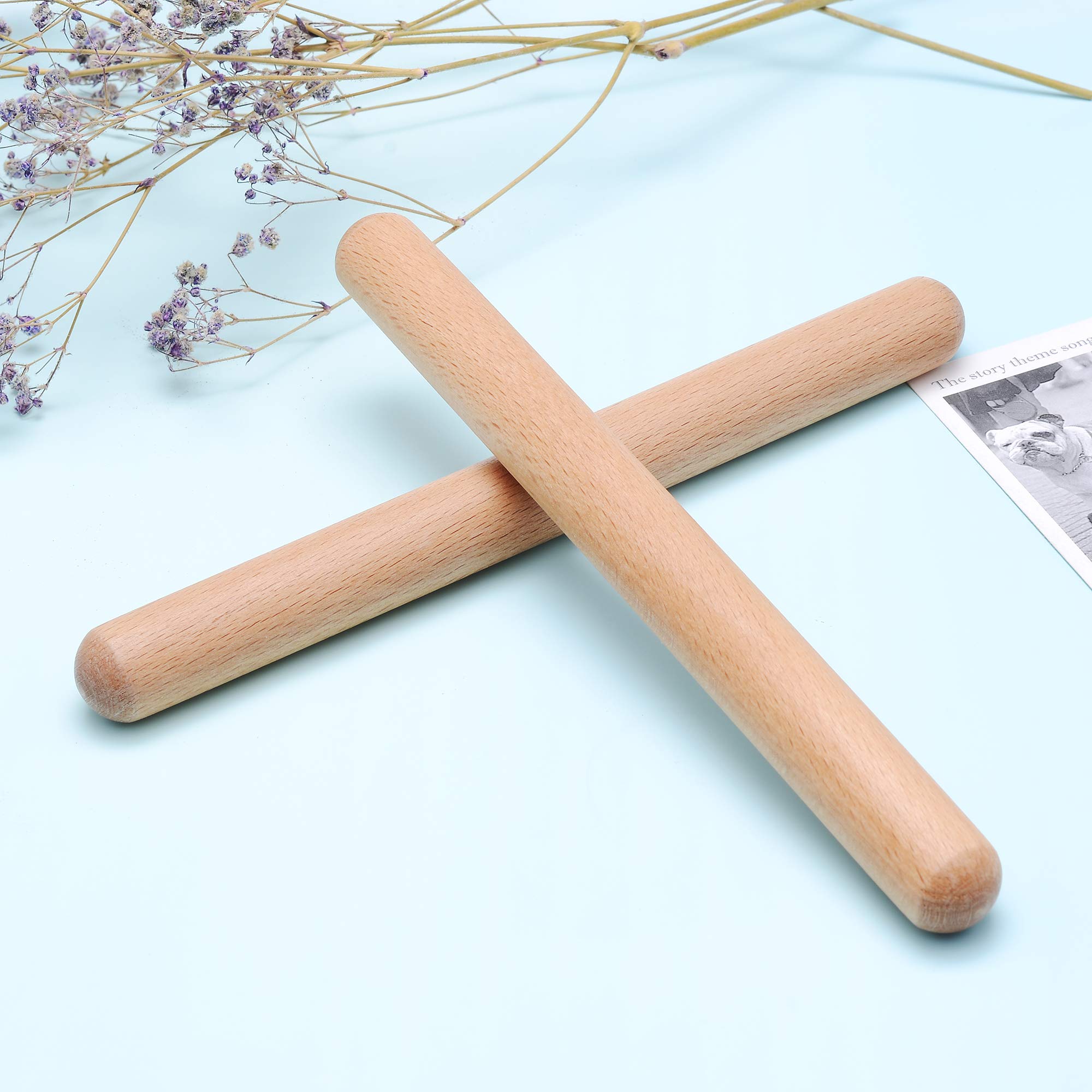 8 Pcs Musical Percussion Instrument Set, Includes 4 Pcs 8 Inch Rhythm Sticks Wood Claves and 4 Pcs Wood Egg Shakers