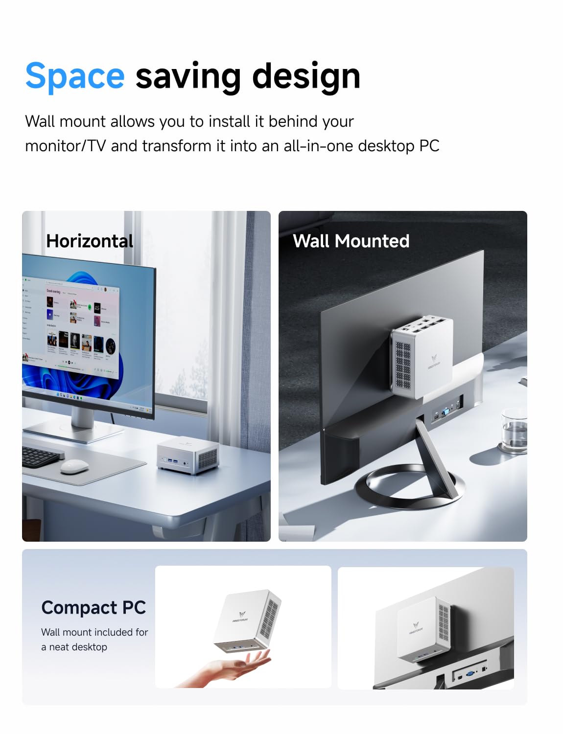 MINISFORUM UM870 Slim Mini PC AMD Ryzen 7 8745H 8C/16T Desktop Computer 32GB RAM 1TB SSD, HDMI/DP/USB4 8K@60Hz Output, 1X 2.5G RJ45 Port, 4X USB Port, Dual Band WiFi, AMD Radeon 780M Graphics