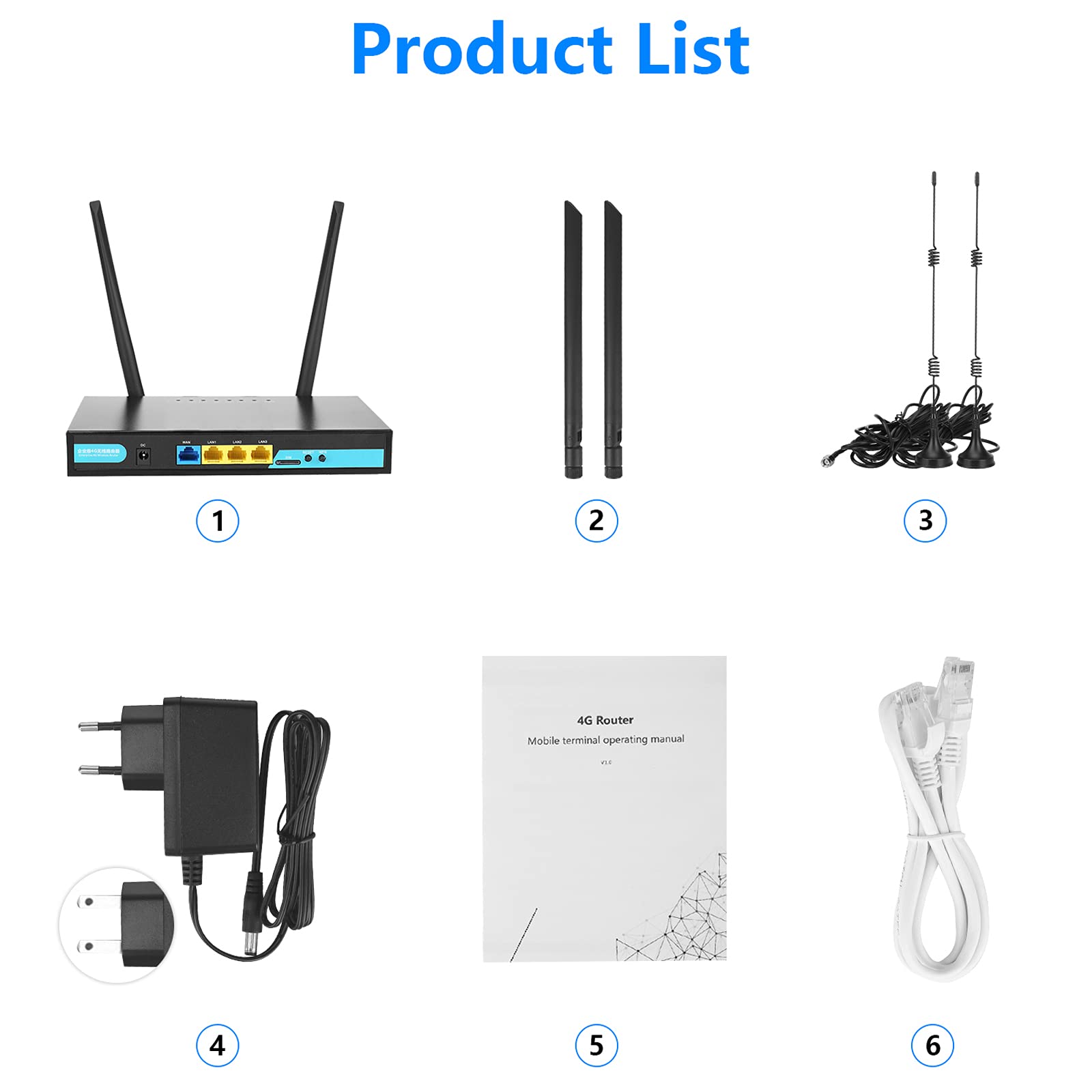 KuWFi 4G LTE Router with SIM Card Slot, Unlocked 4G WiFi Router with External Antennas, Industrial Wireless CPE Internet Routers for Home/Office, Work with AT&T and T-Mobile
