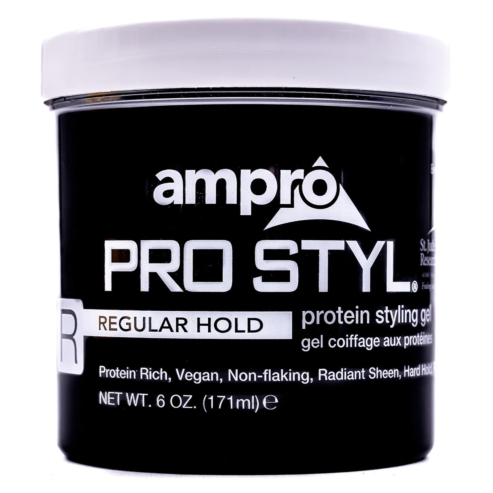 Ampro Pro Styl Styling Gel - Protects and Strengthens Your Strands - Non-Flaking, Alcohol Free, Vegan Formula - Flexible, Touchable Hold for All Hair Textures - Regular - 6 oz