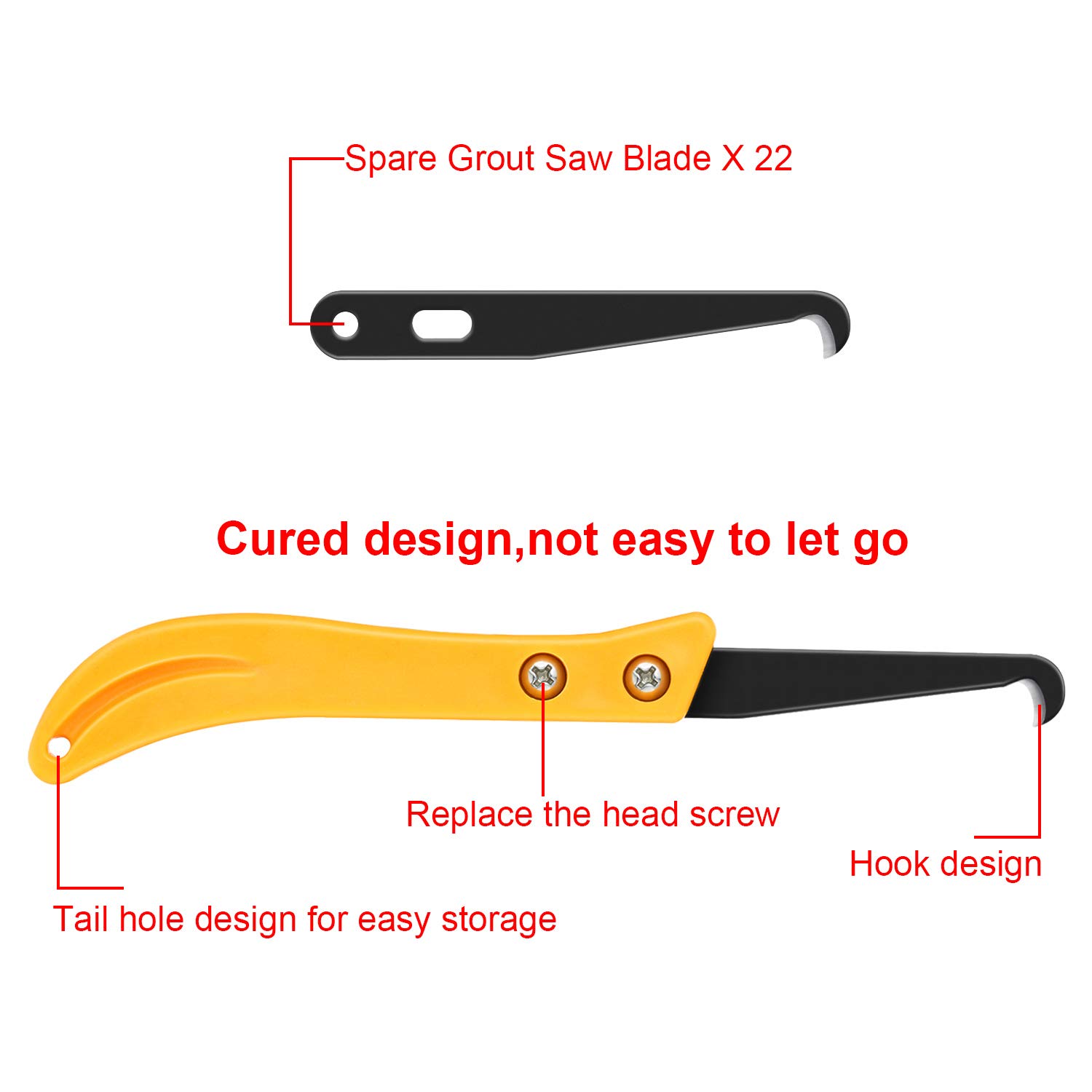 22 Pieces Grout Remover Tool - 2 Grout Saw and 20 Grout Saw Knife, Grout Removal Knife, Edges Caulking Tool Kit, Caulking Edge Tool