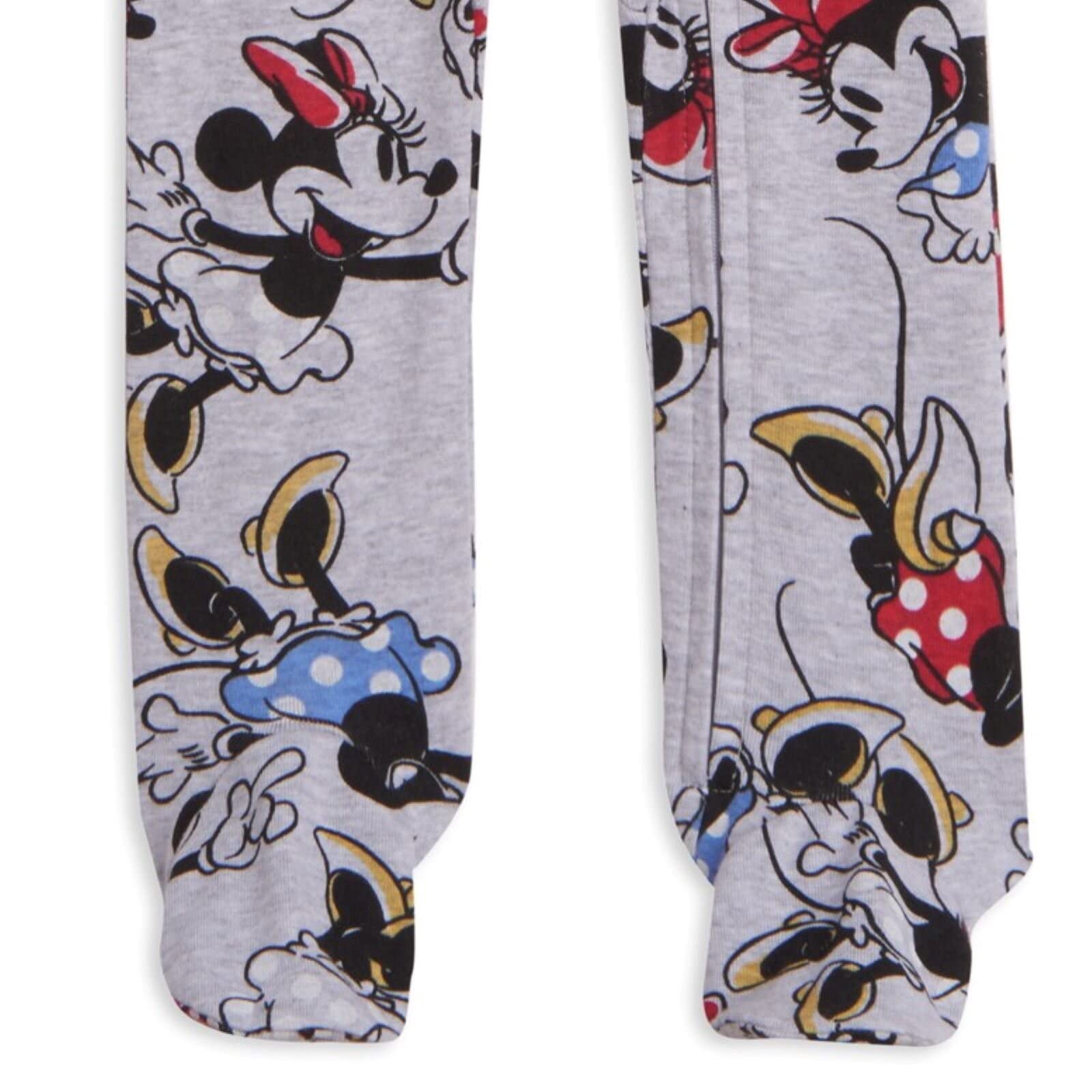 Disney Minnie Mouse Infant Baby Girls 2 Pack Zip Up Sleep N' Play Coveralls 12 Months