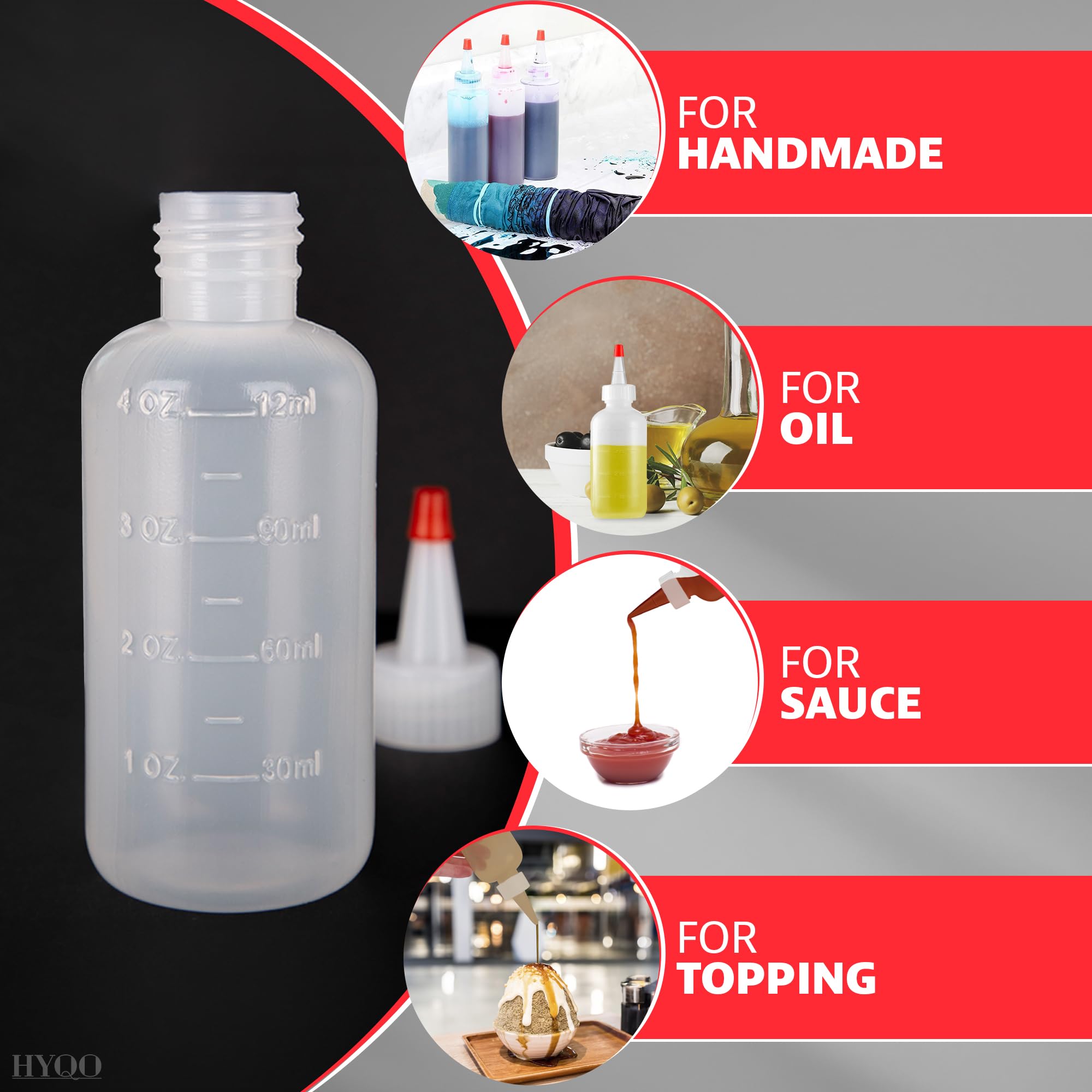 6Pcs Plastic Condiment Squeeze Bottles - 120ml Empty Bottles for Liquid Plastic Bottles with Caps Squeeze Bottles 4 Oz Ketchup Bottle - Paint Squeeze Bottles Empty Squeeze Bottle Plastic Sauce Bottle