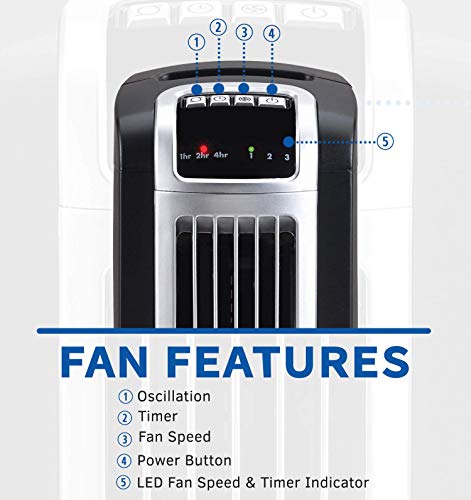Lasko Oscillating Tower Fan, Remote Control, 3 Speeds, for Bedroom, Kitchen, Office, 36", Black, 2511 and Febreze AIR Effects Air Freshener Linen & Sky, 8.8 oz (Pack of 6)