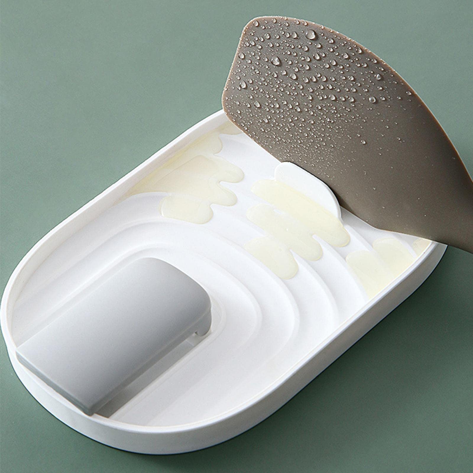 2 Pcs Multifunction Spoon Rest, Pot Lid Holder, Foldable Organizer Household Utensil Anti-Slip Pan Cover Holder, Storage Rack Pot Lid Stand Spoon Shelf 2White