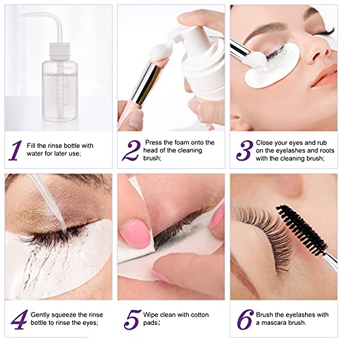 Lash Shampoo Lavender 100ml Eyelash Shampoo For Lash Extensions Eyelid Foaming Cleanser With Lash Shampoo Brush And Bottle Paraben & Sulfate Free For Salon And Self Use(lavender,100ml)