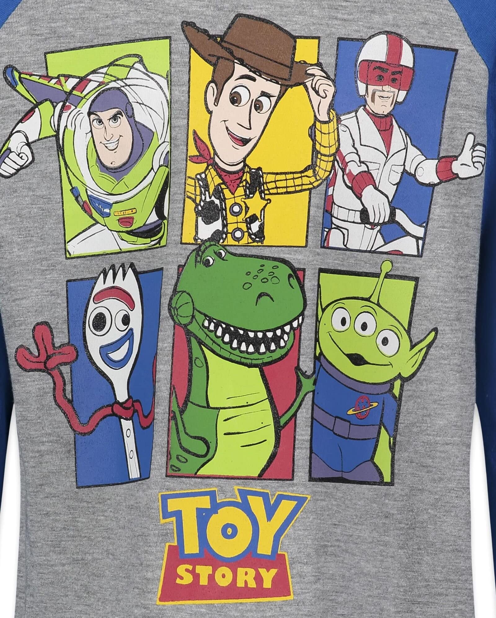 Disney Pixar Toy Story Woody Buzz Lightyear Forky Toddler Boys 2 Pack Long Sleeve T-Shirts Red/Gray/Blue 3T