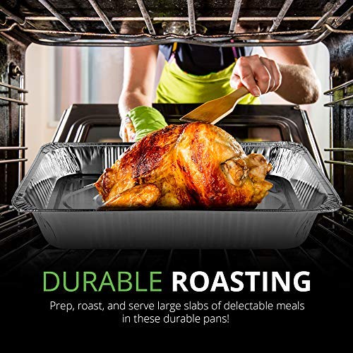 21x13 Aluminum Pans (20 Pack) Durable Full Size Deep Aluminum Foil Roasting & Steam Table Pans - Deep Pan for Catering Large Groups - Disposable Pans Great for Cooking, Heating, Storing, Prepping Food