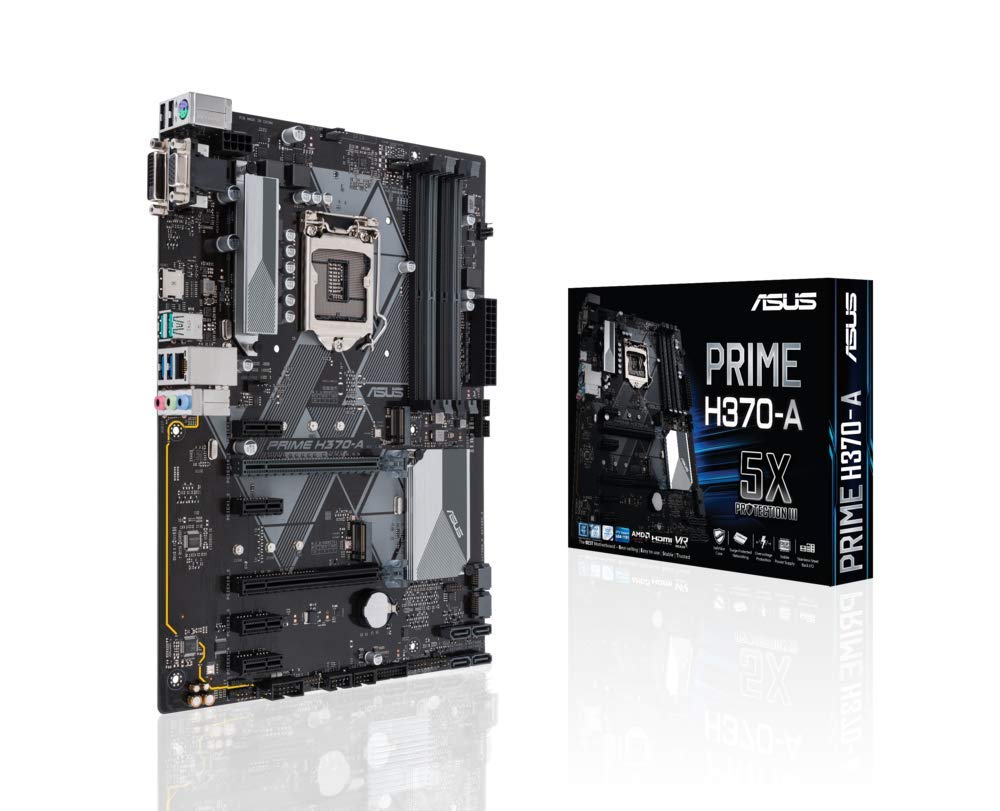 ASUS Prime H370-A LGA1151 (Intel 8th Gen) DDR4 HDMI DVI VGA M.2 H370 ATX CSM Motherboard