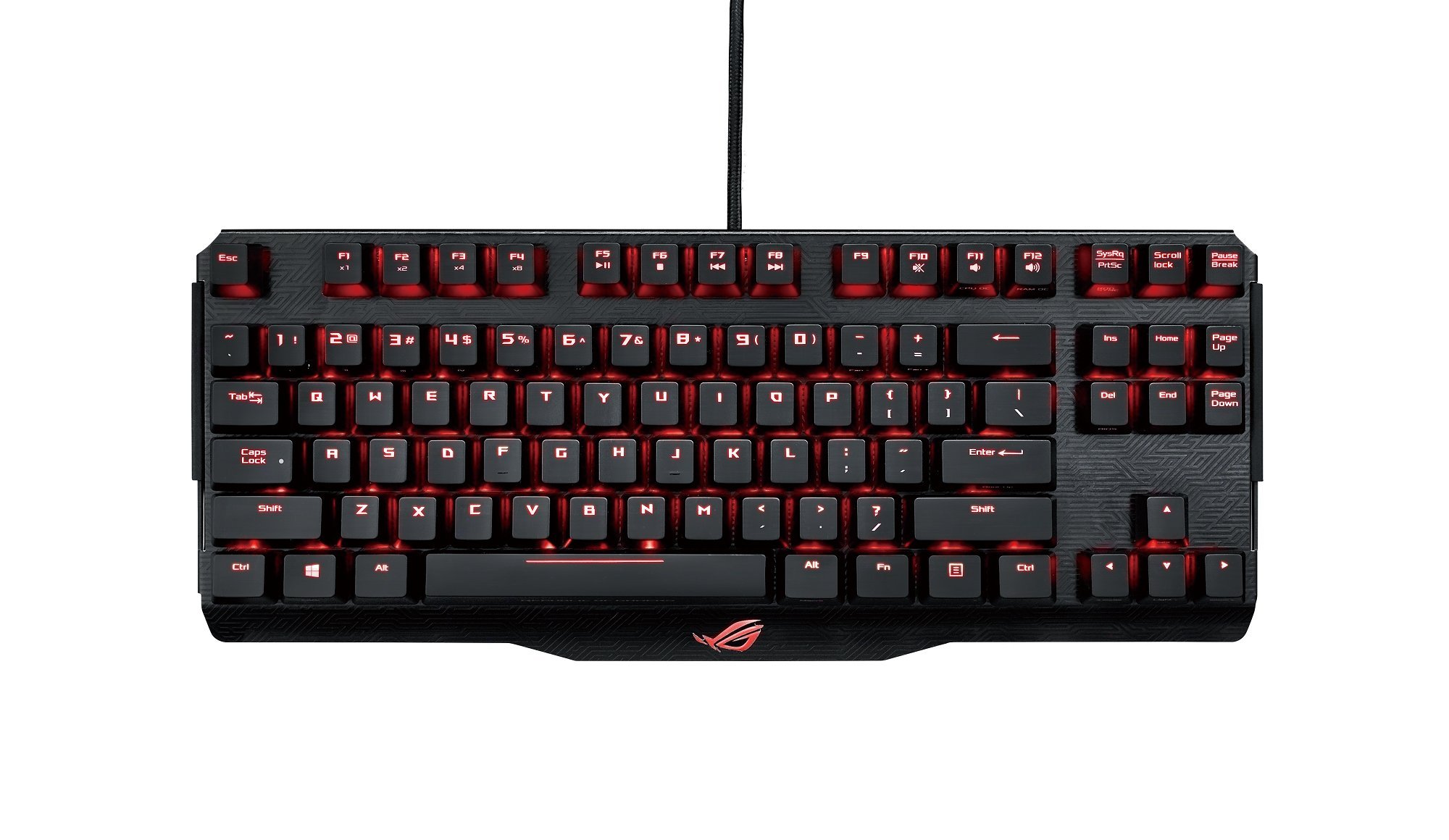 ASUS RGB Mechanical Gaming Keyboard - M802 ROG Claymore Core | Cherry MX Red Switches | Dedicated Hot Keys for One-Click Overclocking, Fan Control | Gaming Keyboard for PC | Aura Sync RGB Backlit Eff