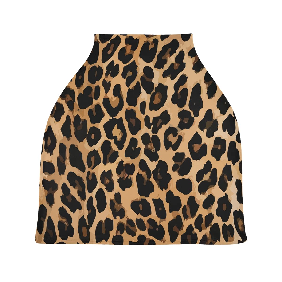 Leopard Skin Baby Car Seat Covers Canopy Nursing Cover Breastfeeding Scarf Soft Breathable Stretchy Coverage Infant Stroller Cover Multi Use for Boys Girls Babies
