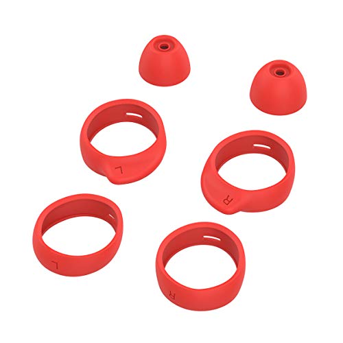 Hemobllo 16 Pcs Replacement Ear Tips Compatible for Samsung Galaxy Buds/Buds+ - Soft Silicone Earbuds Eartips Wingtips Earhooks Kit Earpads Earphones Tips Cover (Red)