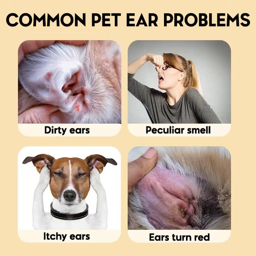 50 Pcs Ear Cleaner Finger Wipes, Dog Ear Finger Wipes, Ear Finger Wipes for Dogs Cats - Sooths & Deodorizes,Ear Relief Finger Wipes,Ear Cleansing Finger Wipes for Dogs,Sooths & Deodorizes (50 PCS)