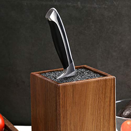 Acacia Wood Blade Holder with Bristles,Knife Holder, Large Capacity, Kitchen Household Multi-function Knife Storage and Placement Rack