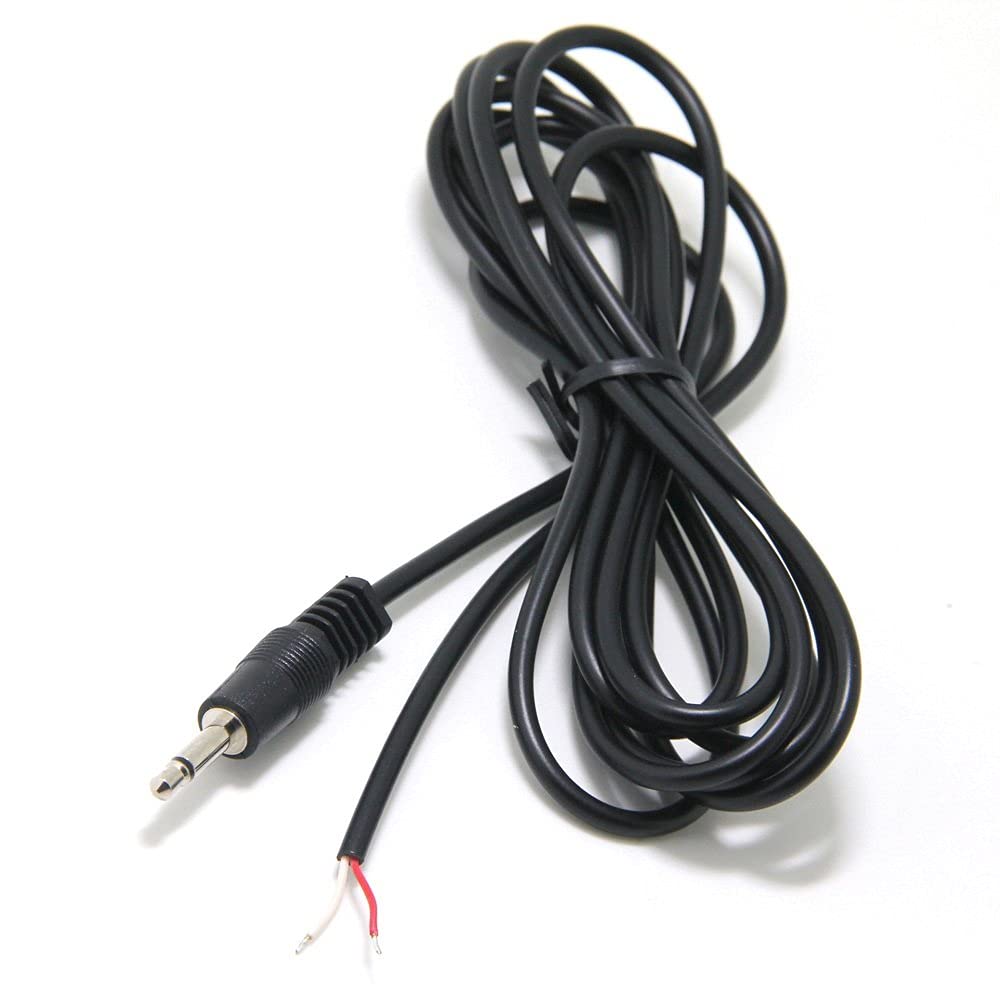 Ancable 2-Pack 3.5mm 1/8" Monaural Mini Mono Plug to Bare Wire 6-Feet - 12V DC Trigger ON/Off Cable
