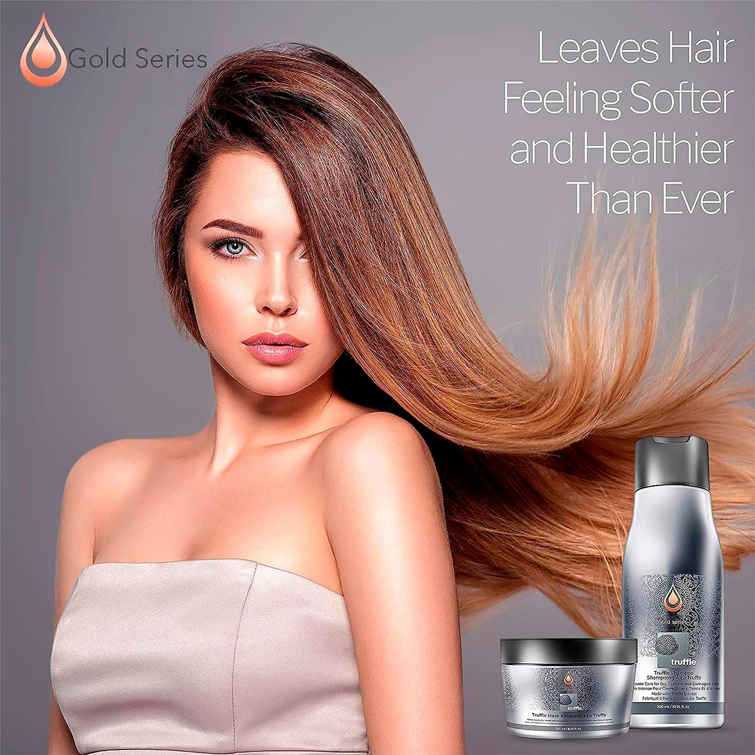 Gold Series Deluxe Combo Set Truffle Shampoo 10.14 Fl.oz and Truffle Mask 8.45 Fl.oz β Enriched with Keratin - Made with Pure Argan Oil
