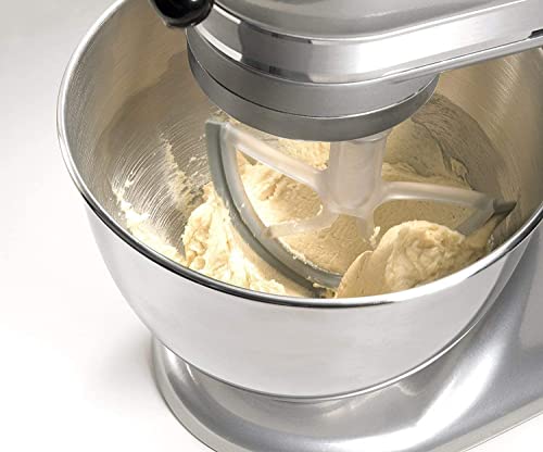 4.5-5 Quart Flex Edge Beater for KitchenAid Tilt-Head Stand Mixer,Upgraded Wing Shape Flat Beater with Flex Edge Bowl Scraper (Flex edge beater grey)