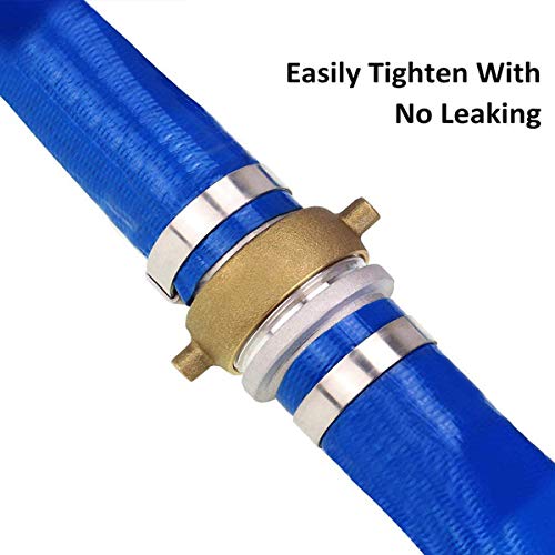 2" x 100ft Blue PVC Backwash Hose for Swimming Pools, Heavy Duty Discharge Hose Reinforced Pool Drain Hose with Aluminum Pin Lug Fittings