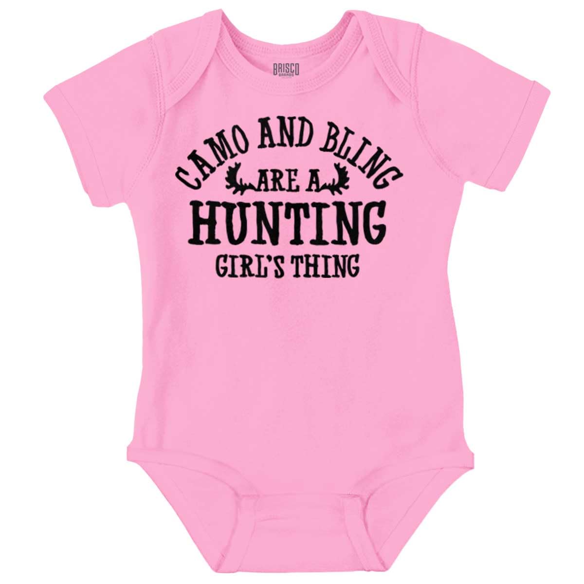 Brisco Brands Camo Bling Hunting Girl's Thing Baby Bodysuit Jumper Girls