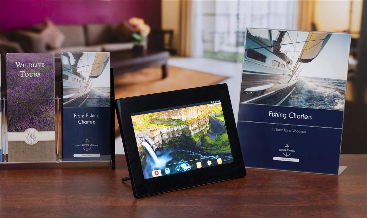 Displays2go Tabletop Digital Signage, Android OS – Black (SFRAMEWF10B)