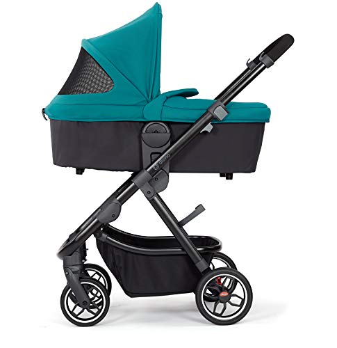 Diono Excurze Carrycot for Newborn Baby, Stroller Bassinet for Baby, Breathable Mattress for Comfortable Sleeping, Suitable from Birth, Blue Turquoise