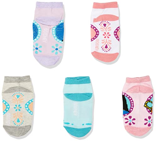 Disney Girls' Mira Royal Detective 5 Pack Shorty, Assorted Sherbert, Fits Sock Size 5-6.5 Fits Shoe Size 4-7.5