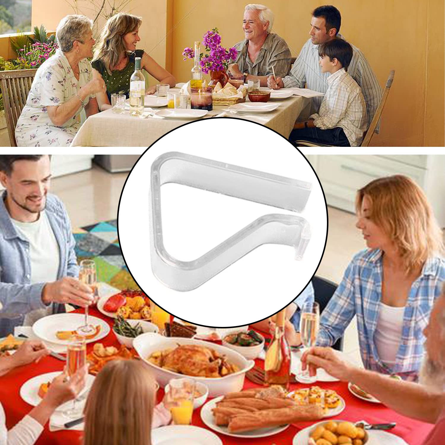 48 Pieces Transparent Clear Tablecloth Clips, Plastic Table Cloth Clips,Windproof Table Cover Holder Clamps,Table Cloth Holder for Christmas Home Wedding Party Indoor Outdoor Camping Picnic (Large)