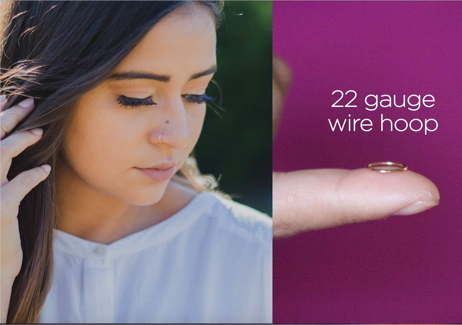 22g 6mm - 7mm 14k Gold Filled Adjustable Hoop Nose Ring - 22 Gauge 6-7MM