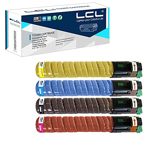 LCL Compatible Toner Cartridge Replacement for Ricoh 841280 841281 841282 841283 MP C2550 C2050 2550 Lanier LD525c Savin C9020 9025 Aficio MP C2030 2050 LD520c (4-Pack Black Cyan Magenta Yellow)