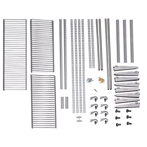 Rubbermaid Configurations Deluxe Custom Closet Kit, 3- to 6-Foot, Titanium, FG3H8800TITNM & Configurations Add-On Shelving and Hanging Clothes Kit, Titanium, 48", FG3H9200TITNM