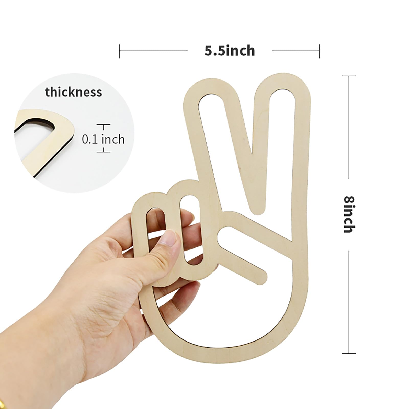 2 Pcs Shaka & Victory Wooden Wall Sign Hang Loose Sign Hawaii Aloha Surfer Hand Sign Surf Wall Decor for Home Living Room Kitchen Bathroom Bedroom Hand shape Finger Nursery Room Decoration