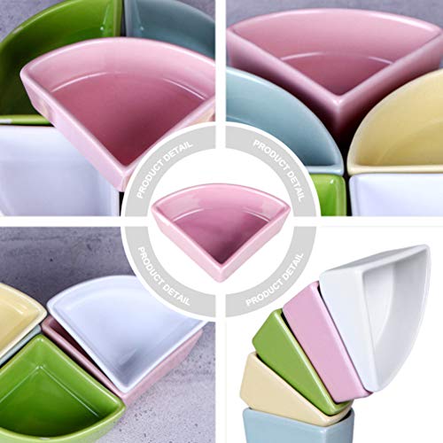 POPETPOP Hamster Bowl Ceramic Chewing Food Dish Water Bowl for Small Rodents Gerbil Hamsters Mice Guinea Pig Cavy Hedgehog Small Animals (Random Color)