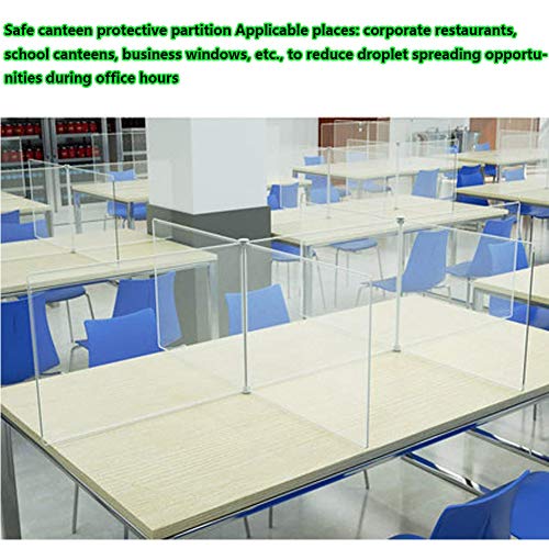 ZYQDRZ Transparent Insulating Board Protective Partition, Baffle Folding Transparent Desk, No Nails and No Drilling, Suitable for Restaurants, Restaurants, Desks,Clear,463636cm