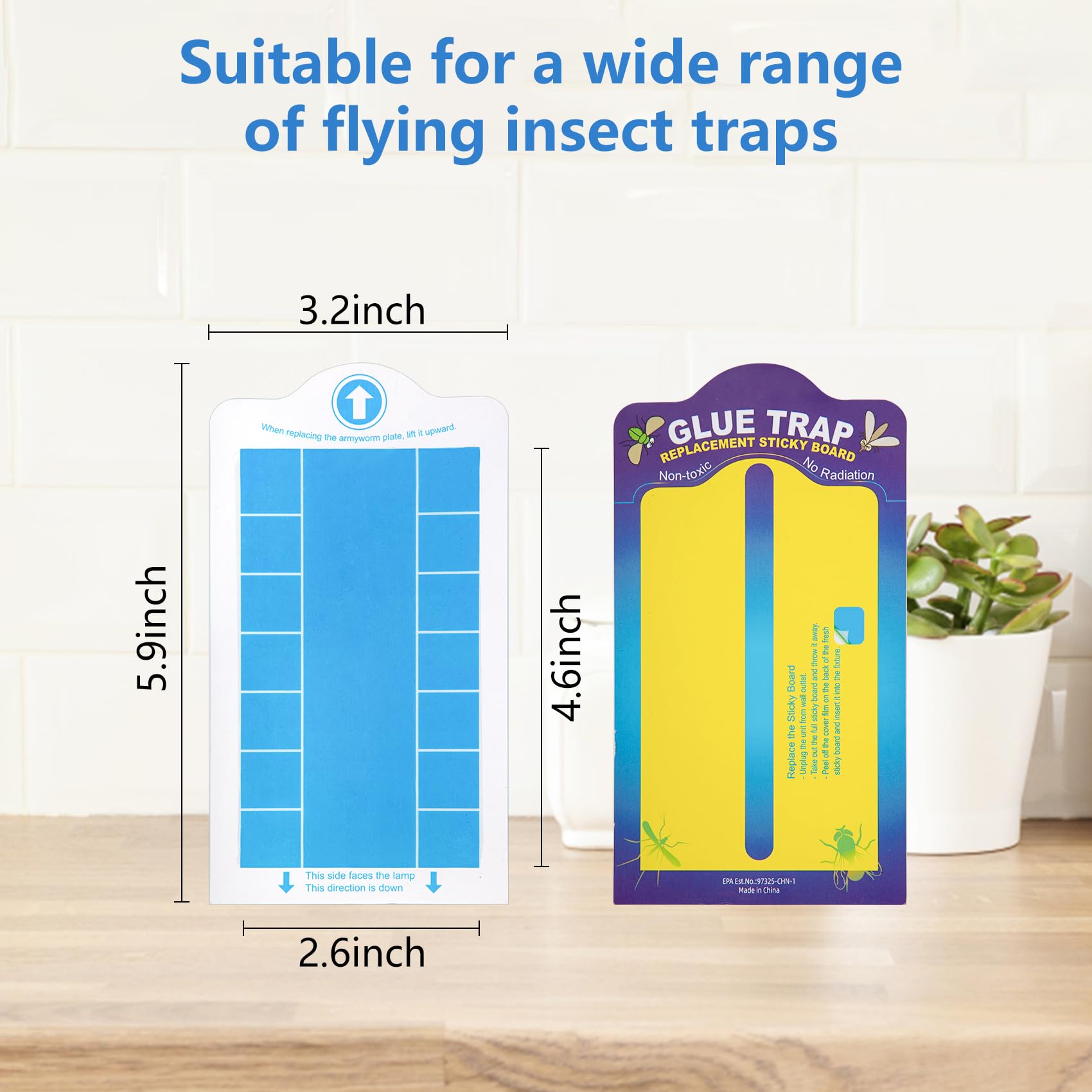 24 Pack Flying Insect Trap Refill Kit, Replacement Sticky Glue Cards Mosquito Plug-in Fly Traps Indoor, Safe Flying Insect Catcher Featuring Light Attraction for Moth, Gnats and Flies