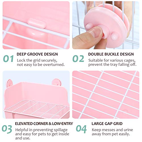 POPETPOP Small Pet Toilet Plastic Lightweight Multi- use Small Animal Potty Pet Pan Bunny Litter Box Pet Litter Box for Hamster Rabbit Pig Chinchilla Ferret