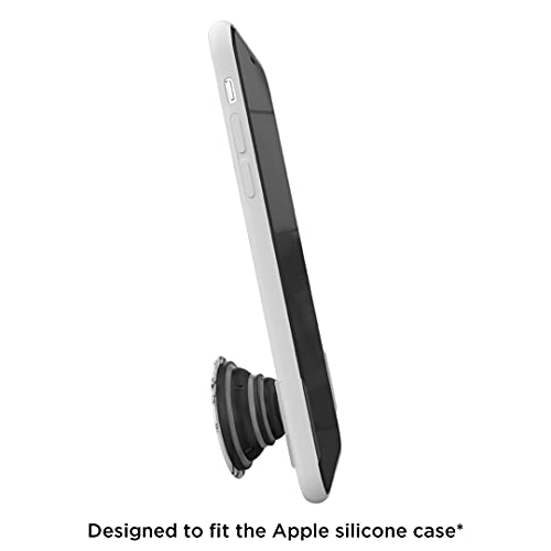 PopSockets Phone Grip Slide for Phones and Cases, Sliding Phone Grip with Expanding Kickstand, PopSlide for Apple Silicone Case, iPhone Xs Max - Clear Day