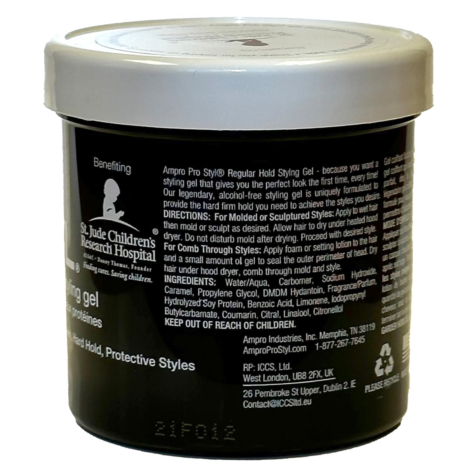 Ampro Pro Styl Styling Gel - Protects and Strengthens Your Strands - Non-Flaking, Alcohol Free, Vegan Formula - Flexible, Touchable Hold for All Hair Textures - Regular - 6 oz