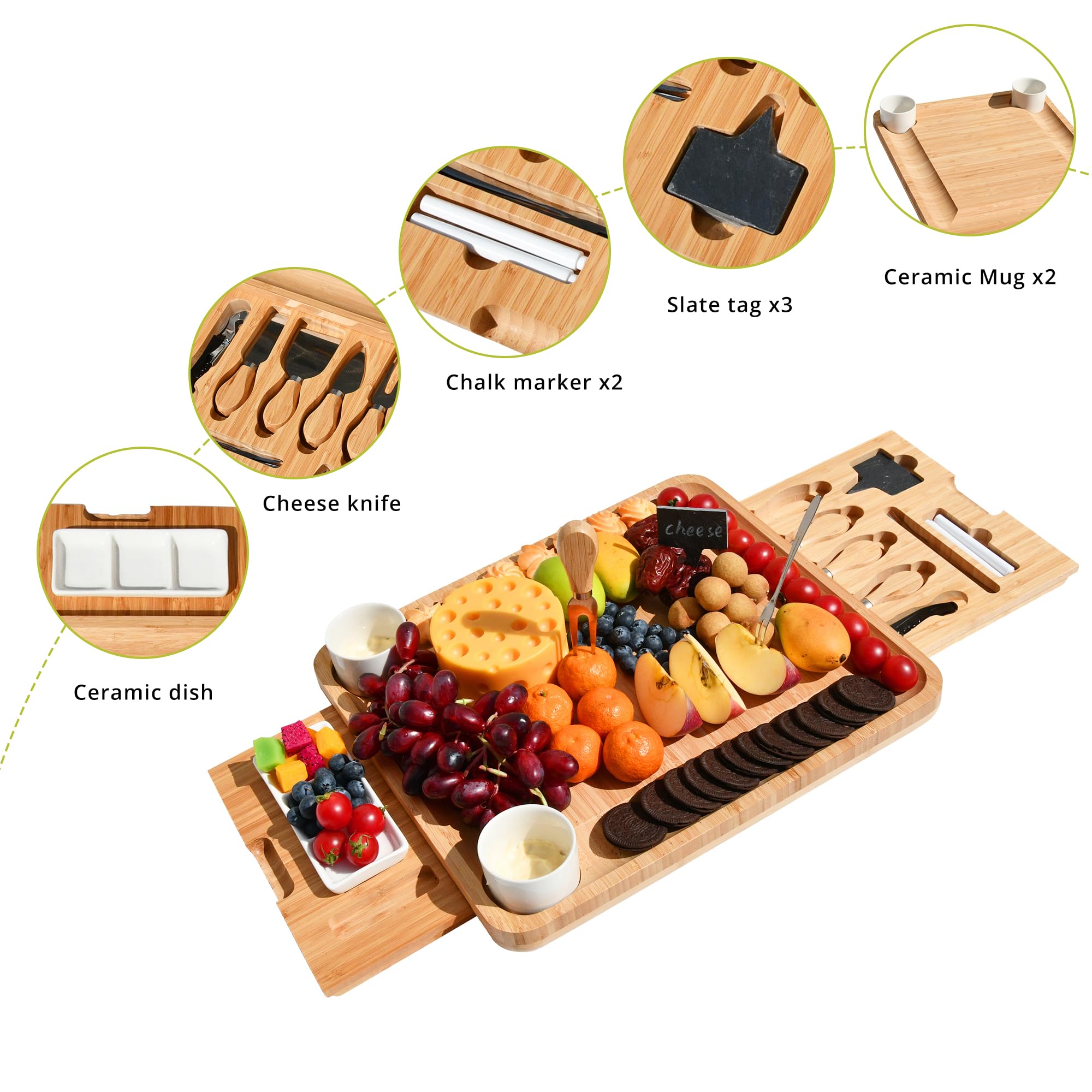 Personalized Charcuterie Board, Bamboo Cheese Board, Wedding Gifts, Housewarming Gift, Birthday Gifts for Women or Men, Custom Engraved Serving Platter by Yewbee