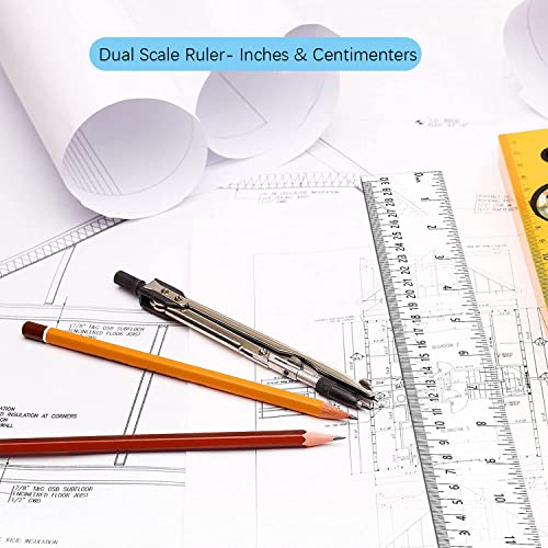 7 Pack Clear Rulers, Plastic Ruler 12 inch Transparent Straight Ruler with Centimeters and Inches, Kids Rulers Bulk for Student Kids Classroom School Office Standard Ruler