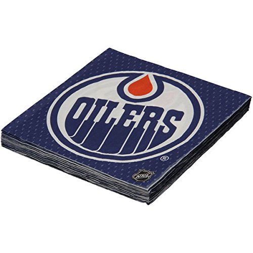 Amscan 513813 Edmonton Oilers Collection Luncheon Napkins, 16 pcs