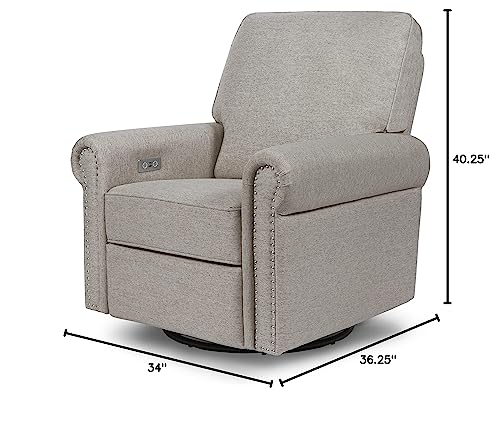 Namesake Linden Electronic Recliner and Swivel Glider with USB Port in Performace Grey Eco-Weave, Water Repellent & Stain Resistant, Greenguard Gold & CertiPUR-US Certified