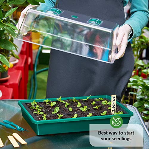 2 Pack Seed Starter Tray | 48 Cells Growing Set for Starting Seeds Indoor | Seed Starter Kit | Includes Humidity Dome with Adjustable Vents | Seedling Tray for Starting Plants and Vegetables