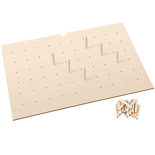 30 x 21 Inch Wood Drawer Peg Board with 20 Pegs Adjustable Deep Drawer Peg Board System Wood Drawer Organizer for Home Kitchen Shelf Cupboard Storage Food Containers Cookware Serveware Utensils