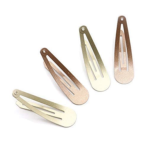 Dofash Snap hair clips metal grips 5cm/2in basic hair accessories star hair clips 12pcs (Blonde 6pcs+light brown 6pcs )