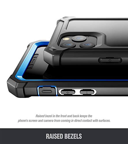 iPhone 11 Pro Case, Poetic Full-Body Hybrid Shockproof Rugged Clear Bumper Cover, Built-in-Screen Protector, Guardian Series, Case for Apple iPhone 11 Pro (2019) 5.8 Inch, Blue/Clear