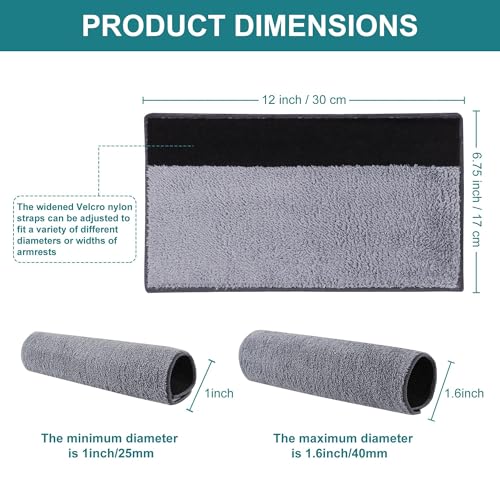 2 Pcs Small Armrest Pads Covers - Widened Velcro Straps Comfortable and Protective for Toilet Handle, Office Chairs, and Armrest Chairs Comfort Padding Pressure (Size:S)