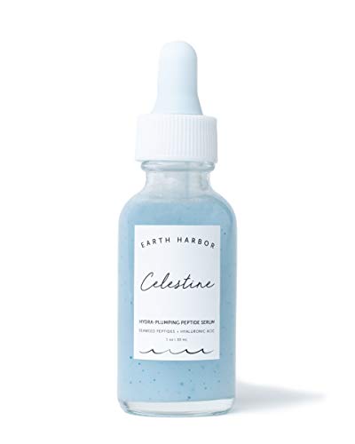 Earth Harbor | CELESTINE Hydra-Plumping Peptide Serum - Skin Elasticity & Replenishing Nutrients | Hyaluronic Acid + Seaweed Peptides | Plant-Based & Certified Vegan |1 fl oz