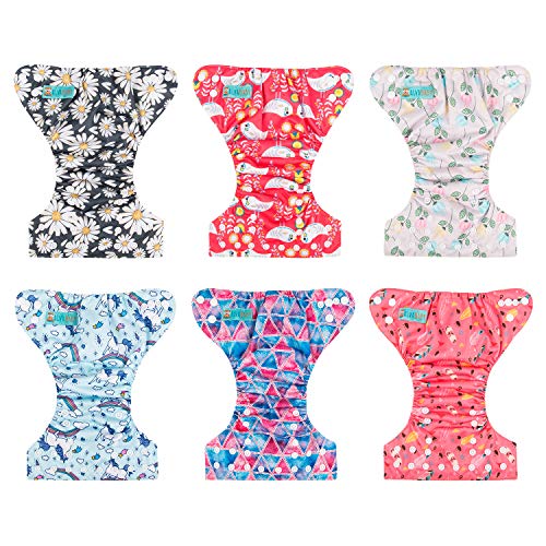 ALVABABY Baby Pocket Newborn for Less Than 12pounds Baby Snaps Cloth Diapers Nappy 6pcs with 12 Inserts 6SVB09