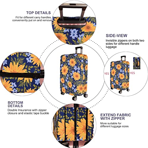 7-mi Luggage Cover, Suitcase Covers 19-30 Inch Expandable Anti-Scratch Luggage Protector Flower for Carry on Luggage XL 29-30IN
