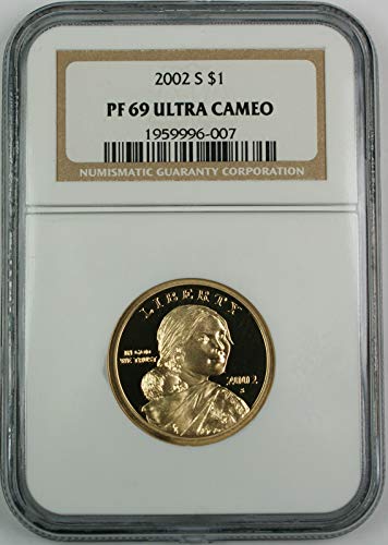 2002 S Native American Sacagawea Proof Dollar - Beautiful Coin - Professionally Graded - PR 69 Ultra Cameo - NGC
